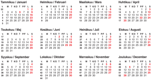 fotoyks.fi - Kalenterien mallit